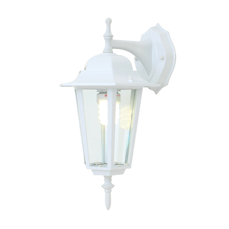 Crown White Six-Panel Down-Facing Outdoor Garden Lights