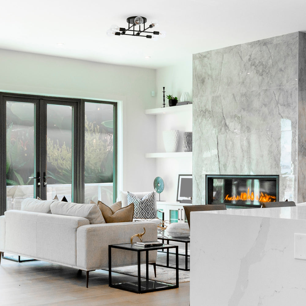 Olivia 8 Light Black Ceiling Light for Striking Contrast