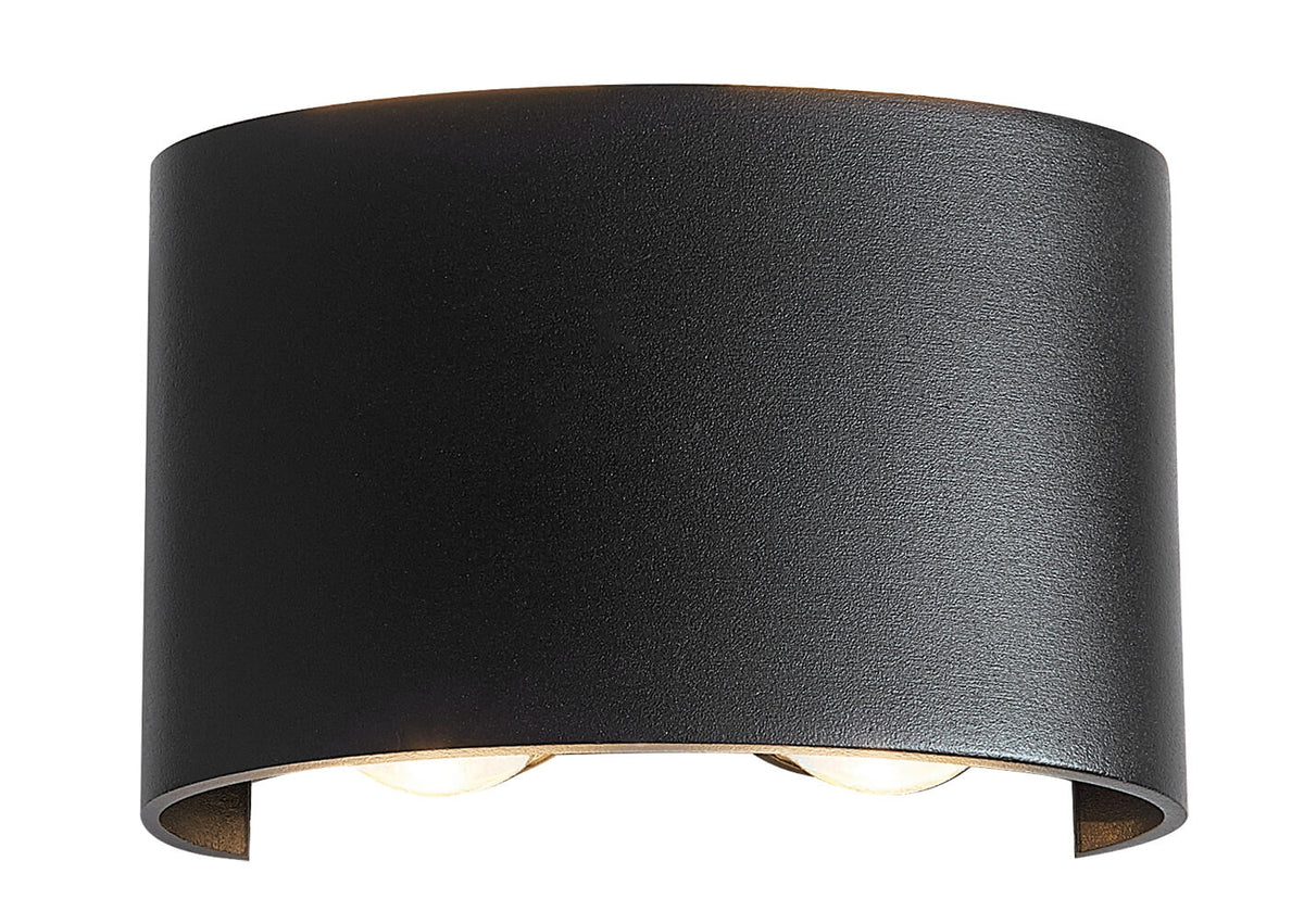 4W Black LED Up and Down Outdoor Wall Light | IP65 Architectural Sconce