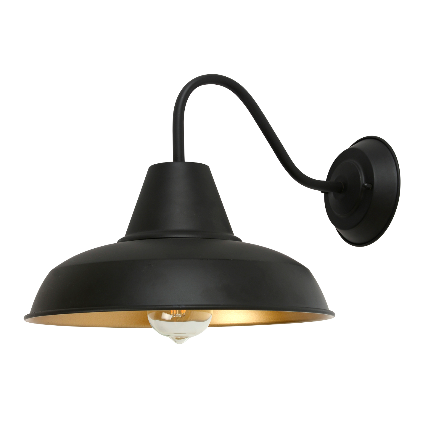Athena Black Wall Light with Gold Inner | Modern Ambient Wall Sconce