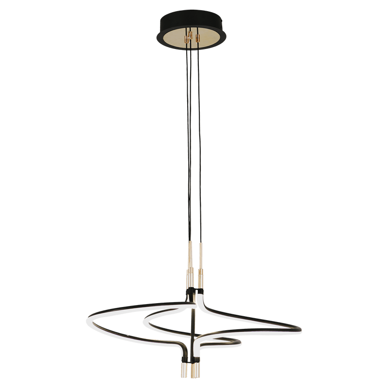 Beau 45W Sand Black & Gold CCT LED Pendant | Modern Ring Light | Zebbies