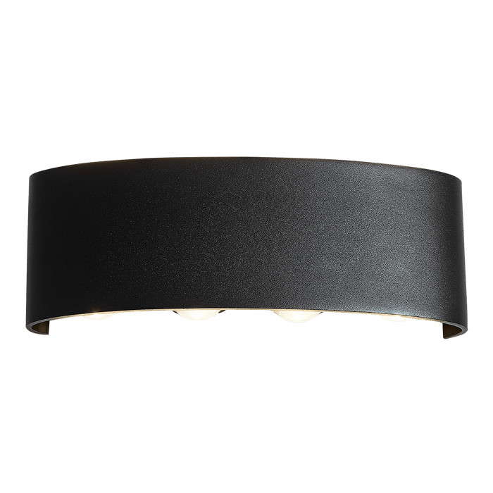 Black 8W Warm White LED Up and Down-Facing Outdoor Wall Light