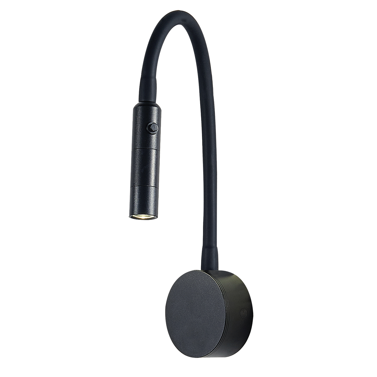 Black LED Wall Light with a Flexible Arm and Switch