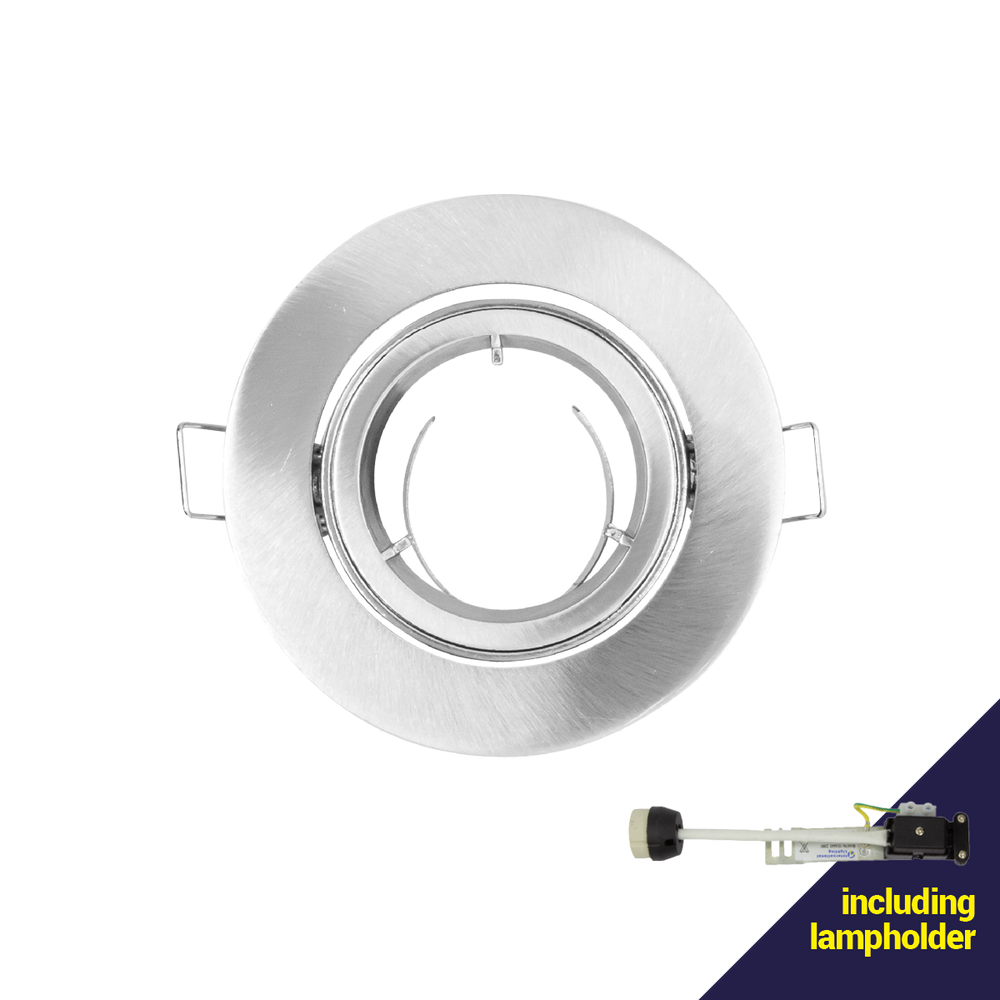 Brushed Chrome GU10 220V Downlight with 82mm Cut Out