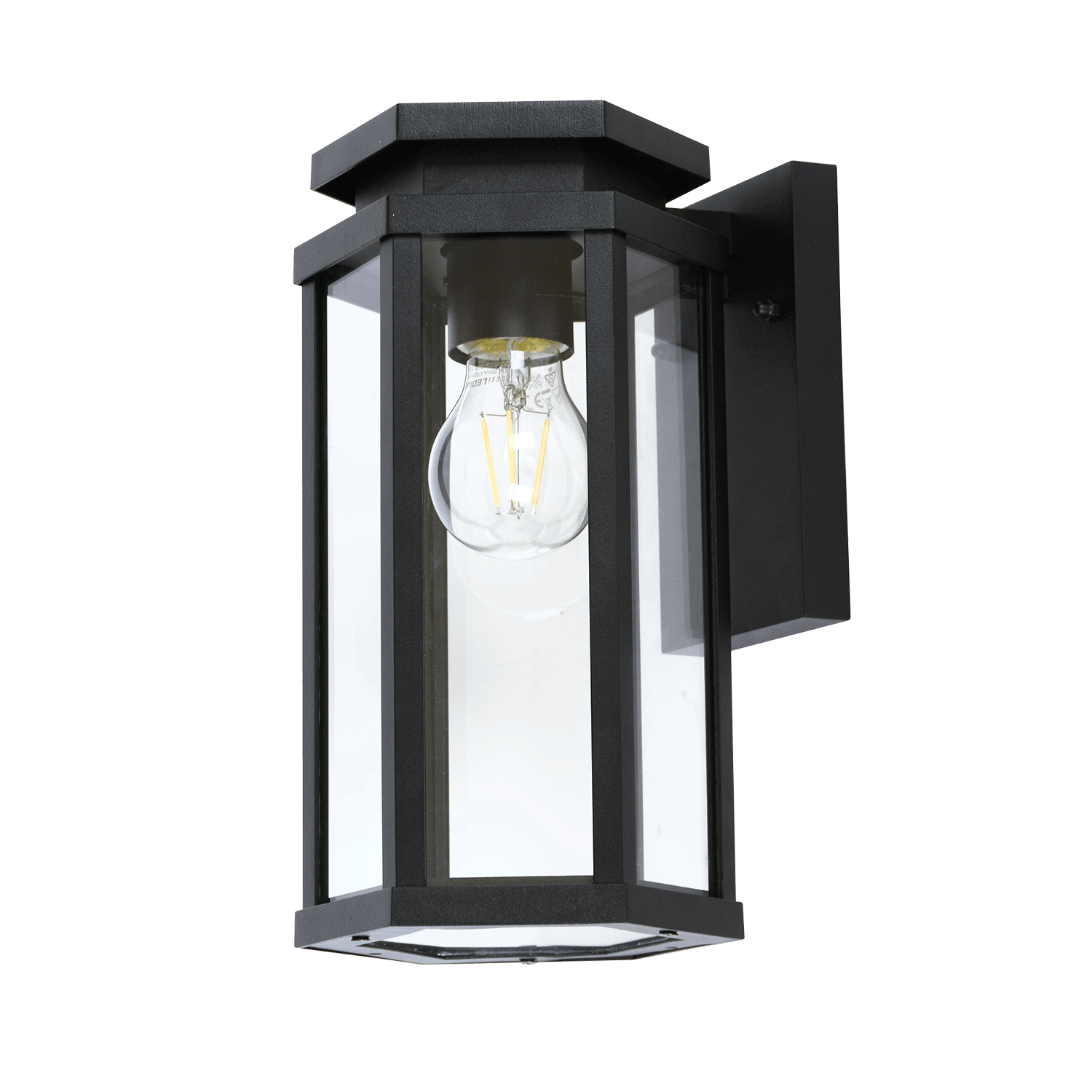 Cruise Black Outdoor Wall Light with Clear Glass cover