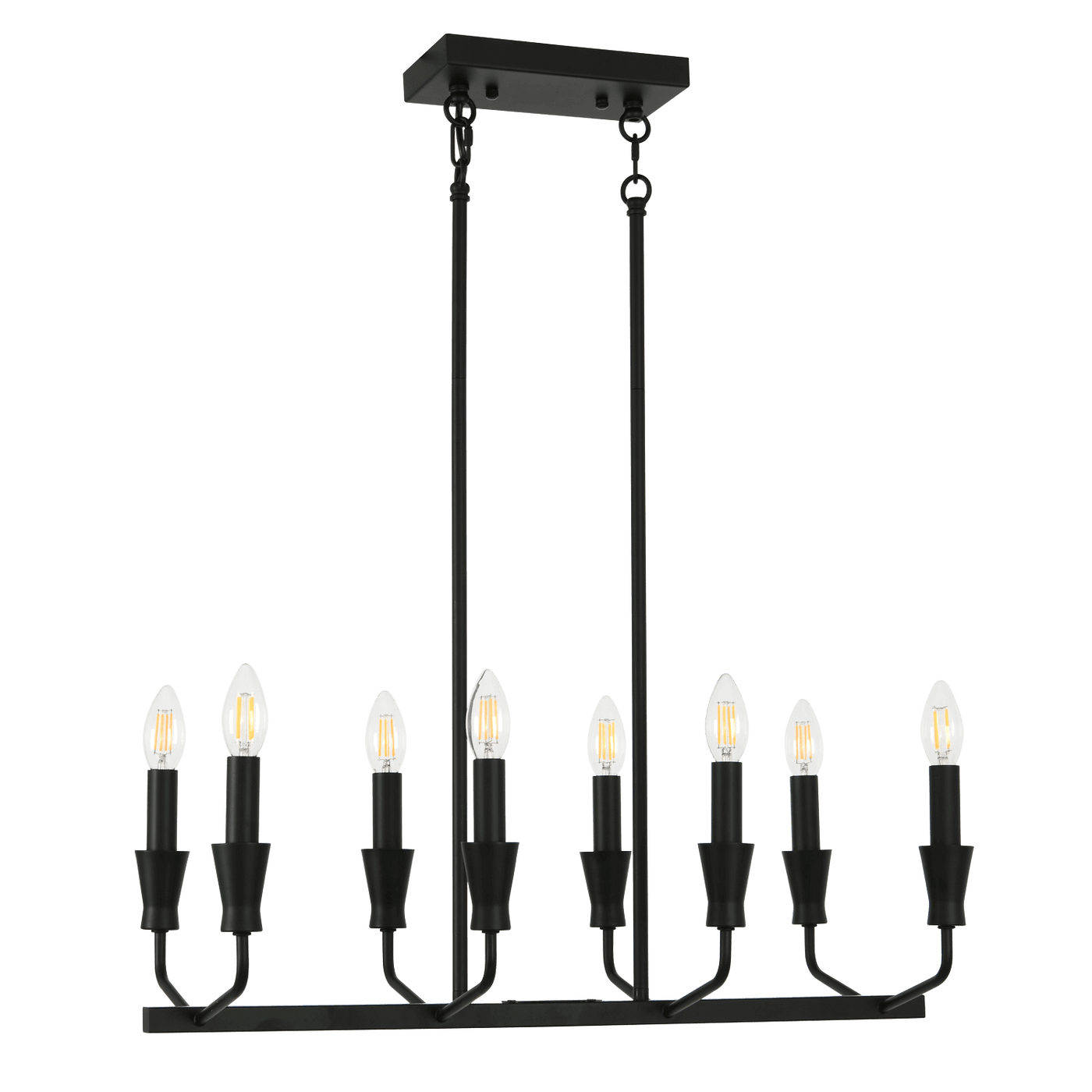 Dekota 8-Light Matte Black Pendant | Modern Sputnik Chandelier | Zebbies