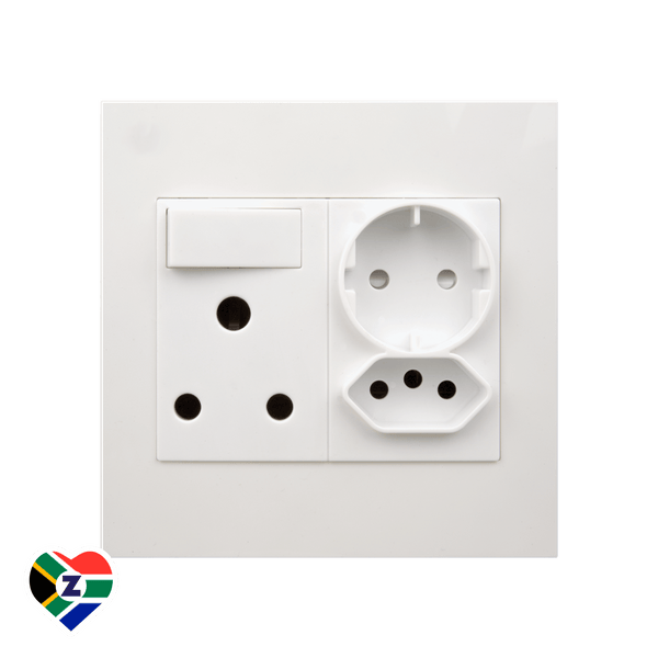 Dena Q 4x4 White 16A Single Plug & Multi-Socket | Zebbies