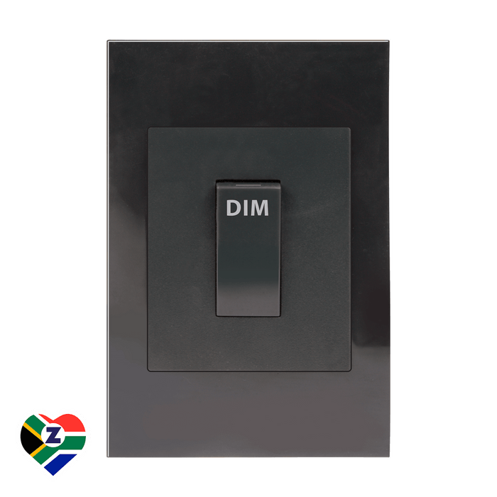 Dena Q 4x2 Charcoal 1 Lever Dimmer Switch | Modern Light Dimmer | Zebbies