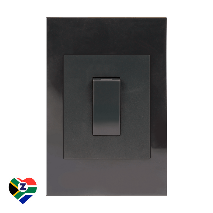 Dena Q Charcoal 4x2 1 Lever Switch | Modern Single Light Switch | Zebbies