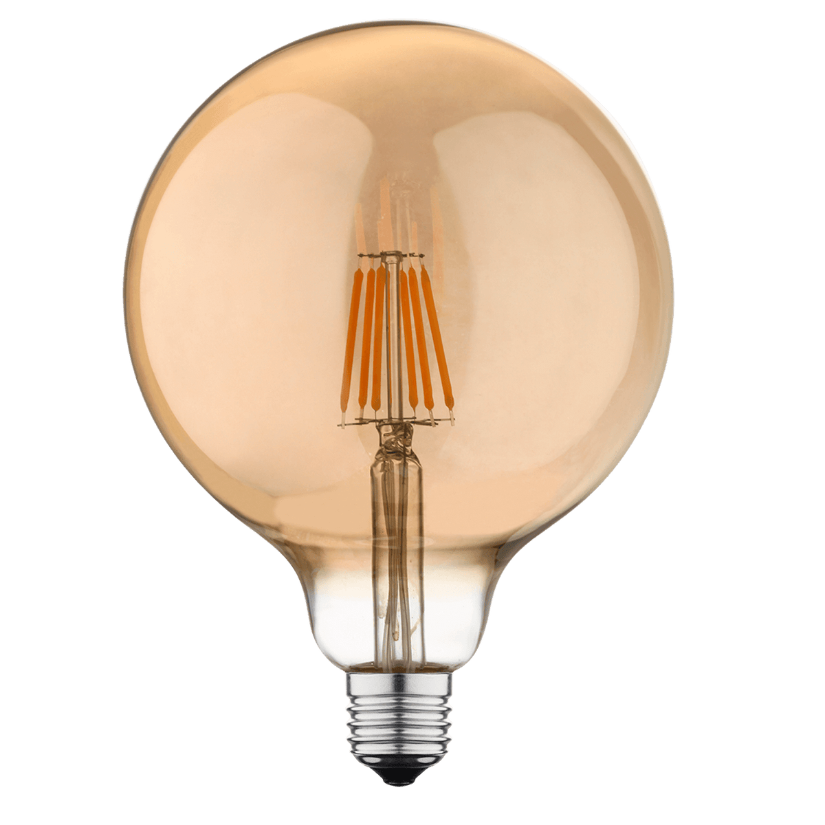 G125 6W ES & E27 Amber Warm White Dimmable Filament LED Globe