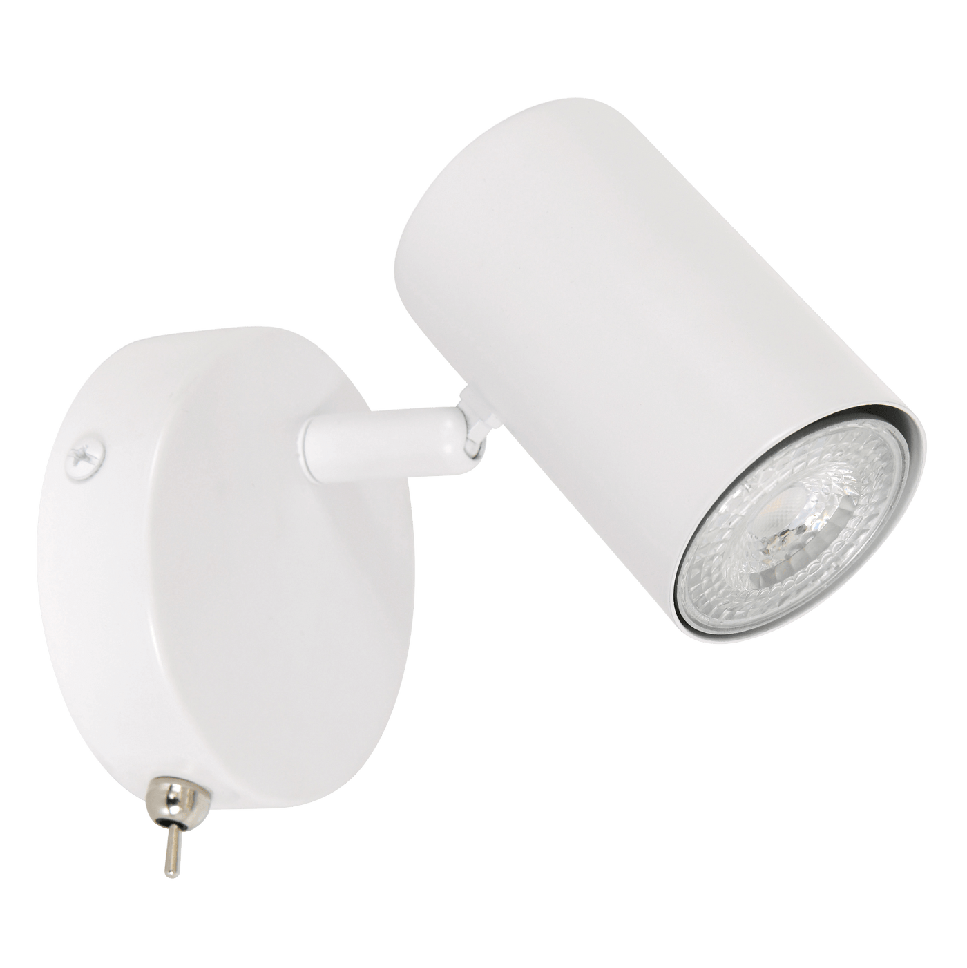 Harper White 1 Light Single Spot Light with Switch | Zebbies Lighting