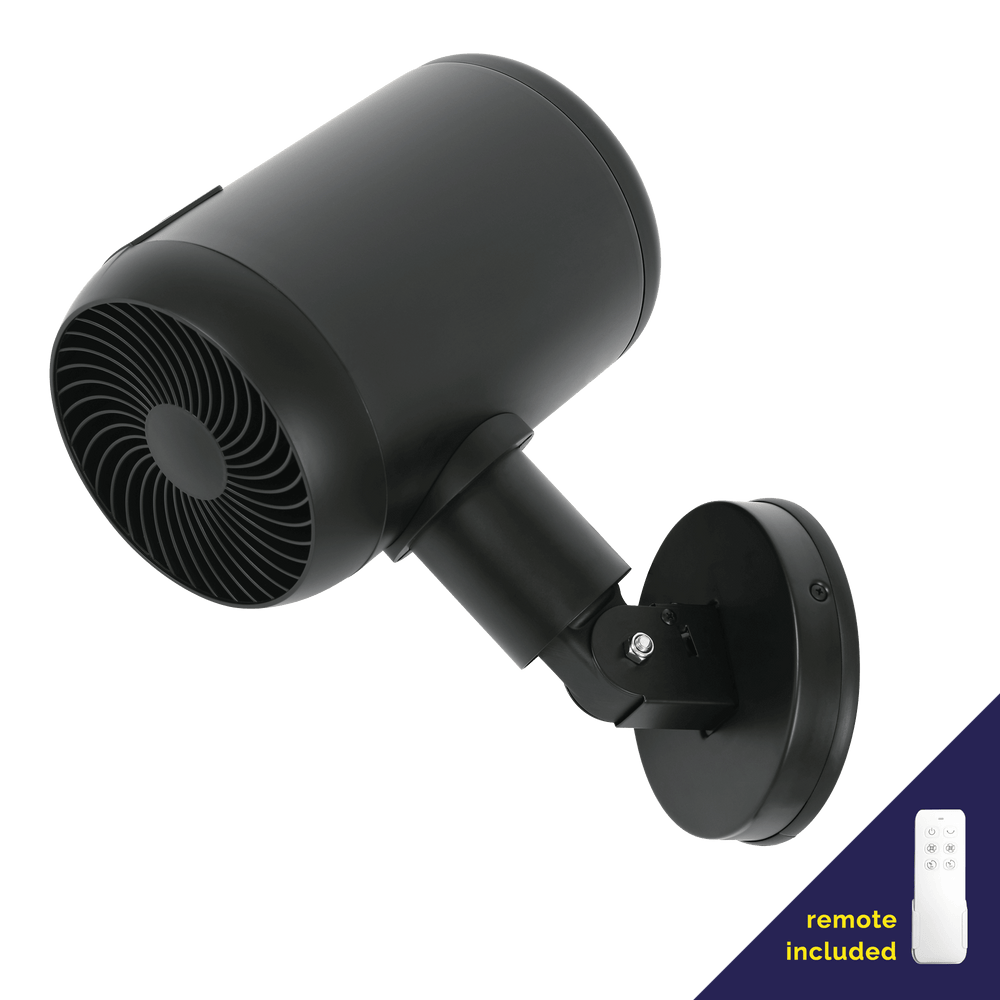 Jet Black 25W DC Wall Fan with Remote Control