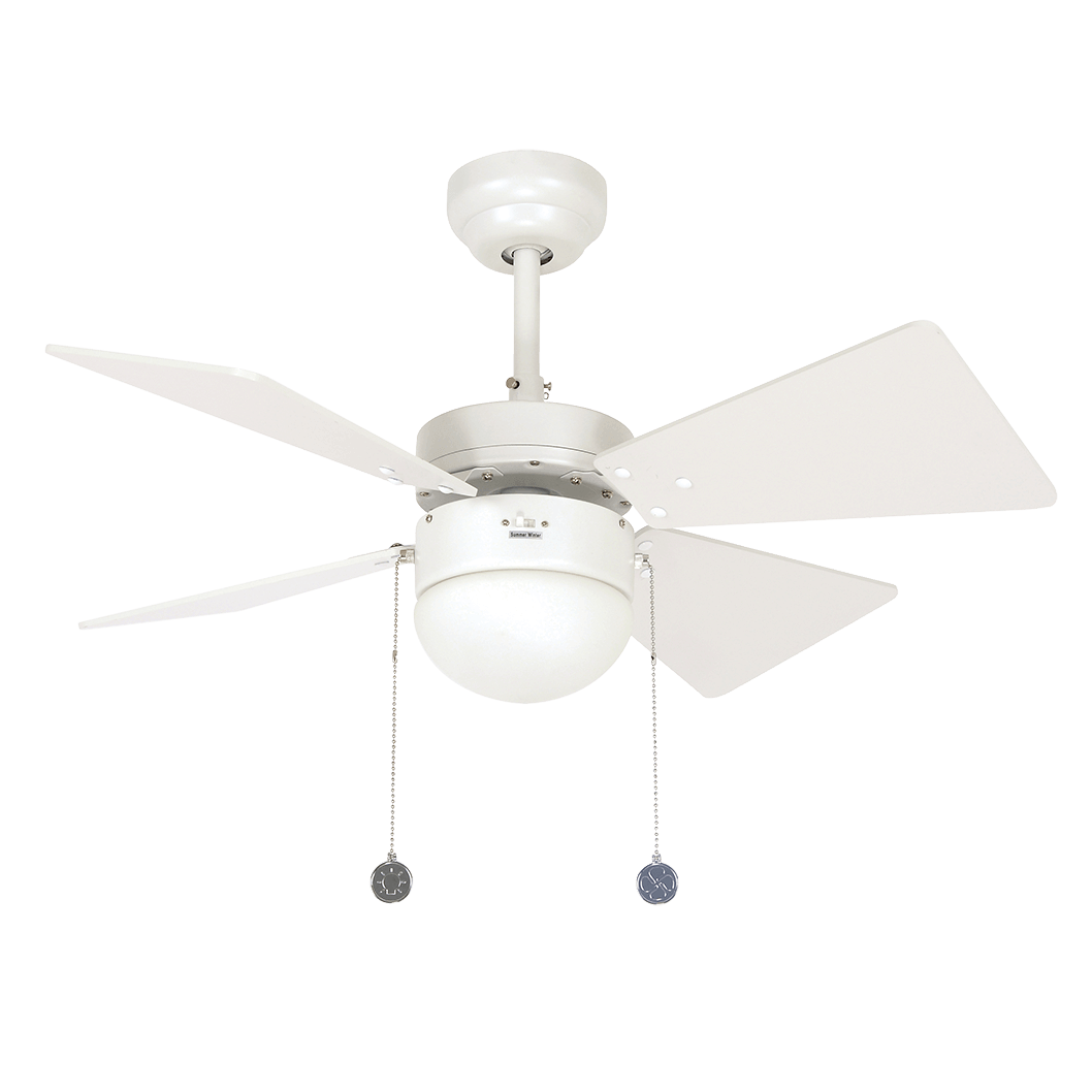 Kite White Ceiling Fan with Pull Chains for Easy Adjustment