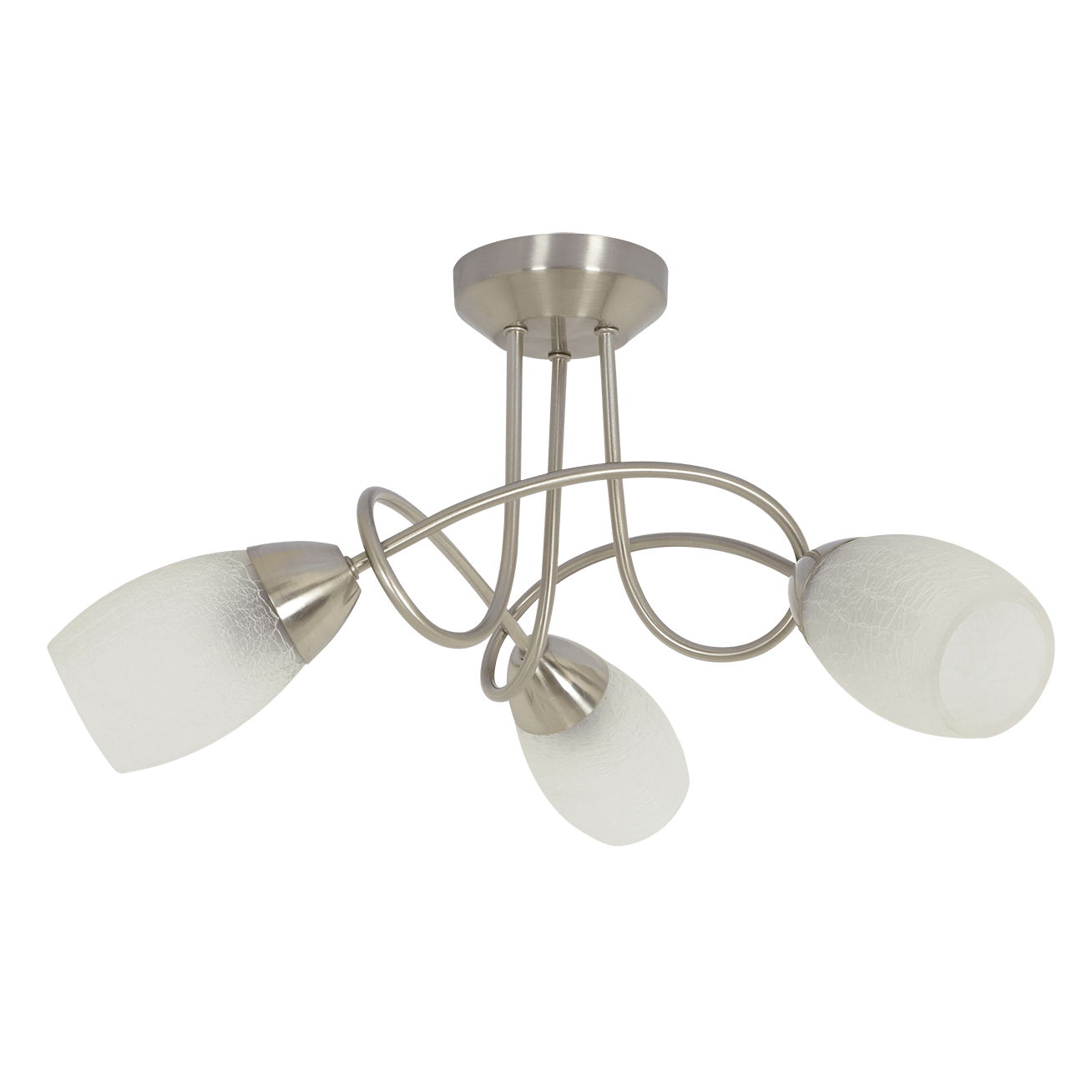 Mitis three Light Ceiling fitting in Satin Nickel finish