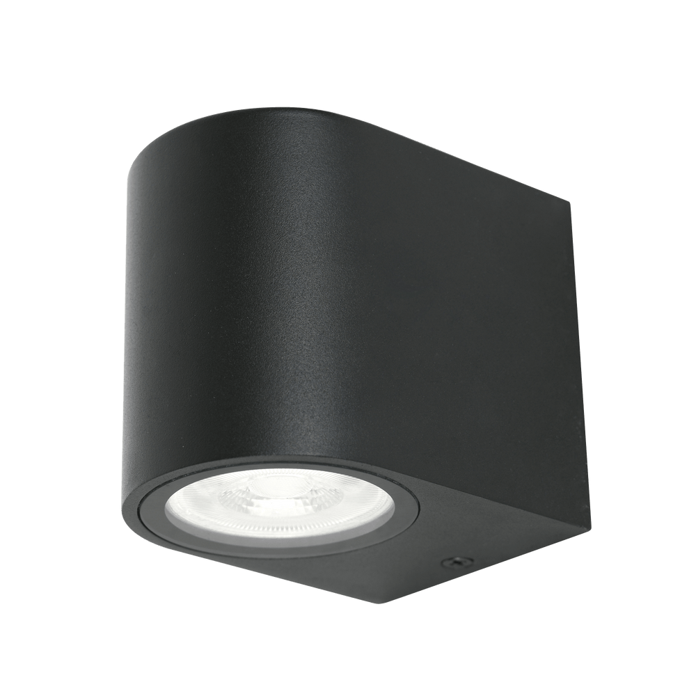 Orb Black Down-Facing Outdoor Wall Light | GU10 | Sand Black Aluminium