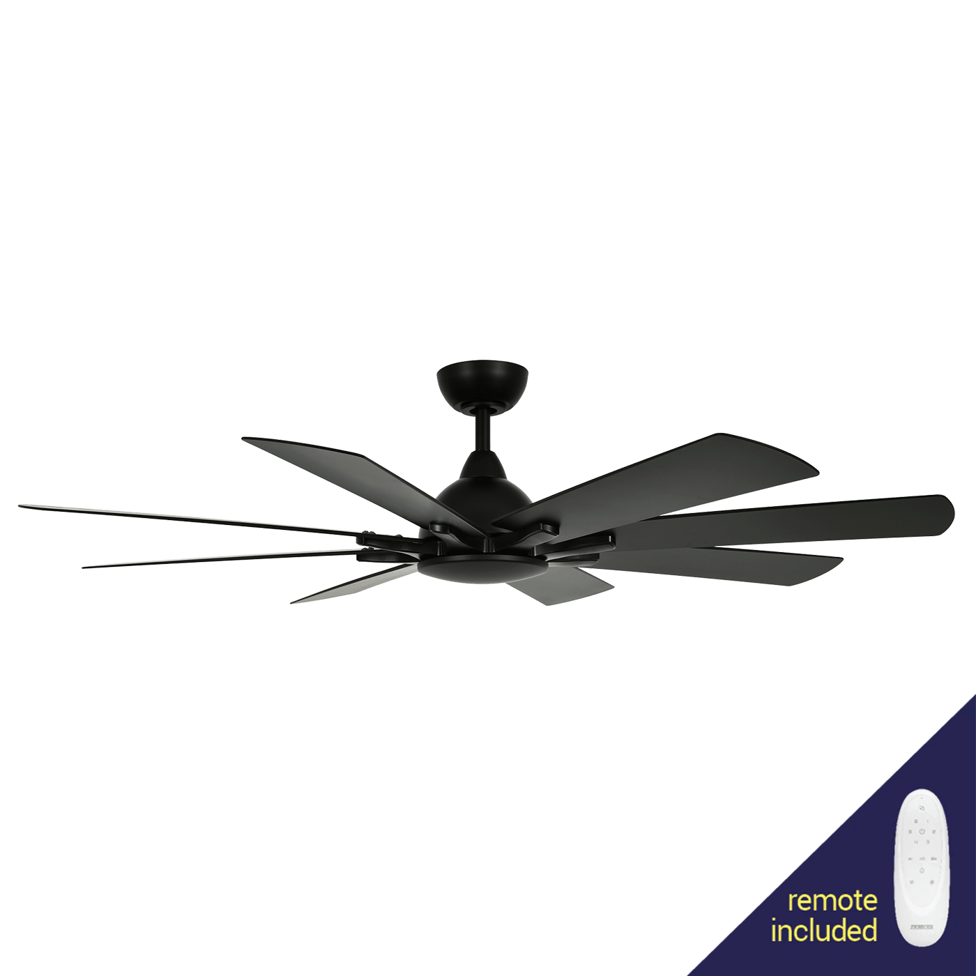 Raven Black 60W DC Ceiling Fan with Remote Control