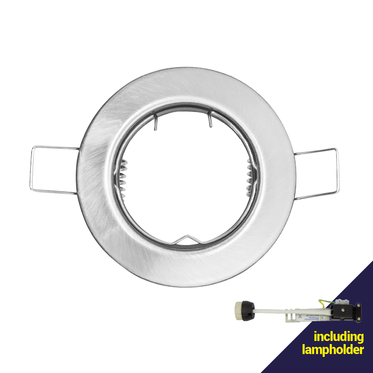 Satin Nickel Die Cast 220V Tiltable Downlight 74mm Cut Out