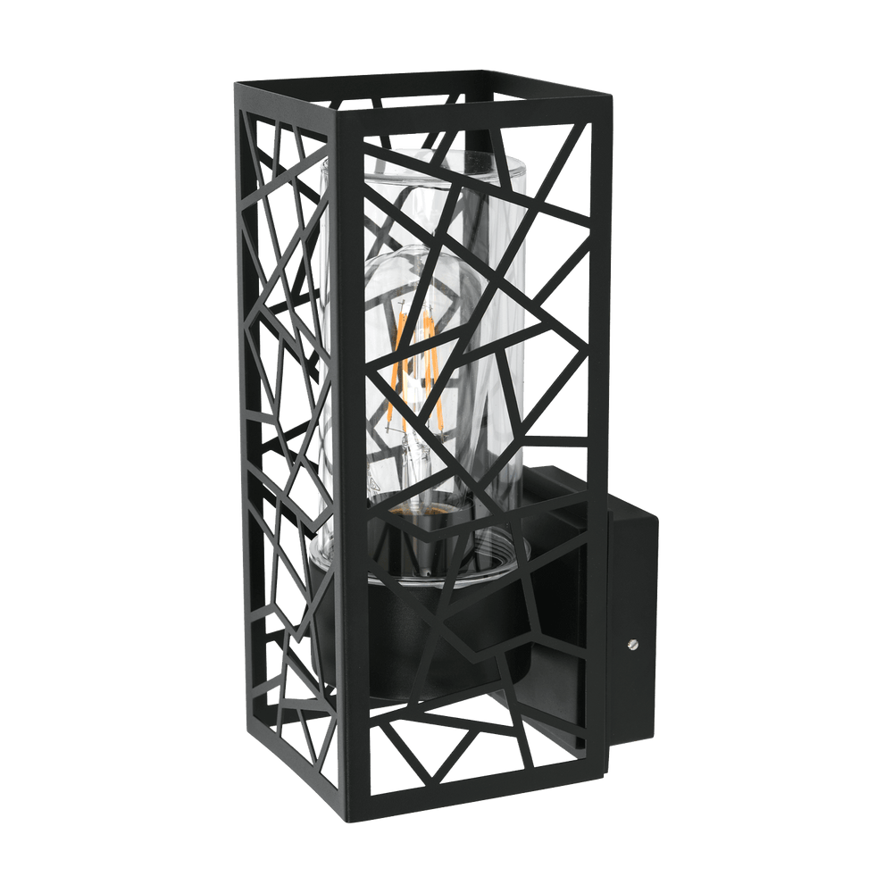 Silas Black Outdoor Wall Light | Modern Geometric IP44 Sconce