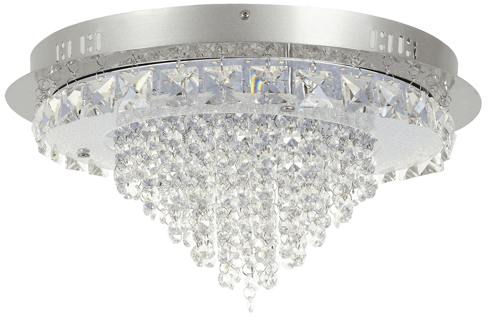 Star 24W Chrome LED Ceiling Light | Crystal & Glass Flush Mount | Zebbies