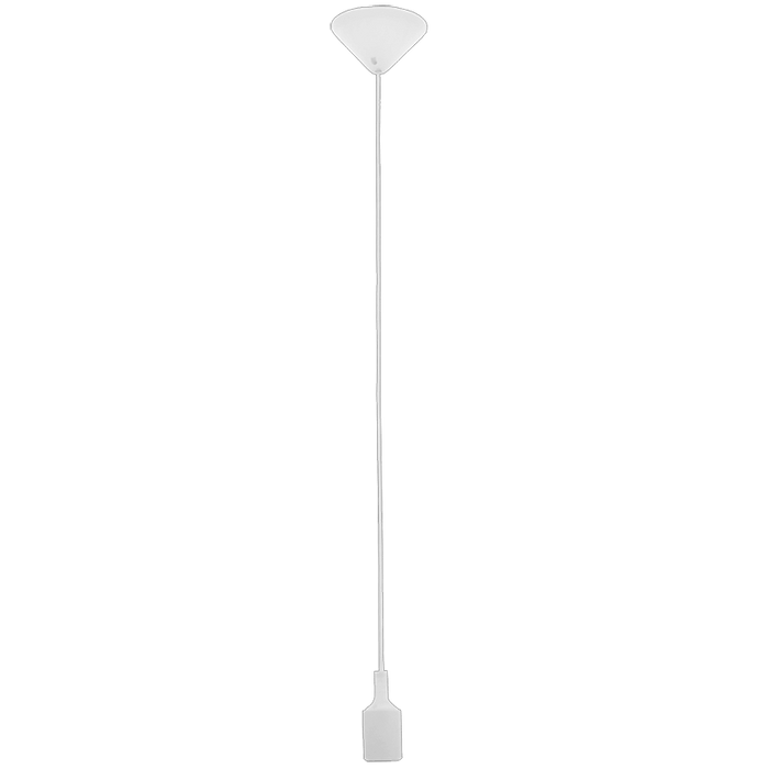 White PVC 1.5 Metre Pendant Cord | Modern E27 Fabric Light Set | Zebbies