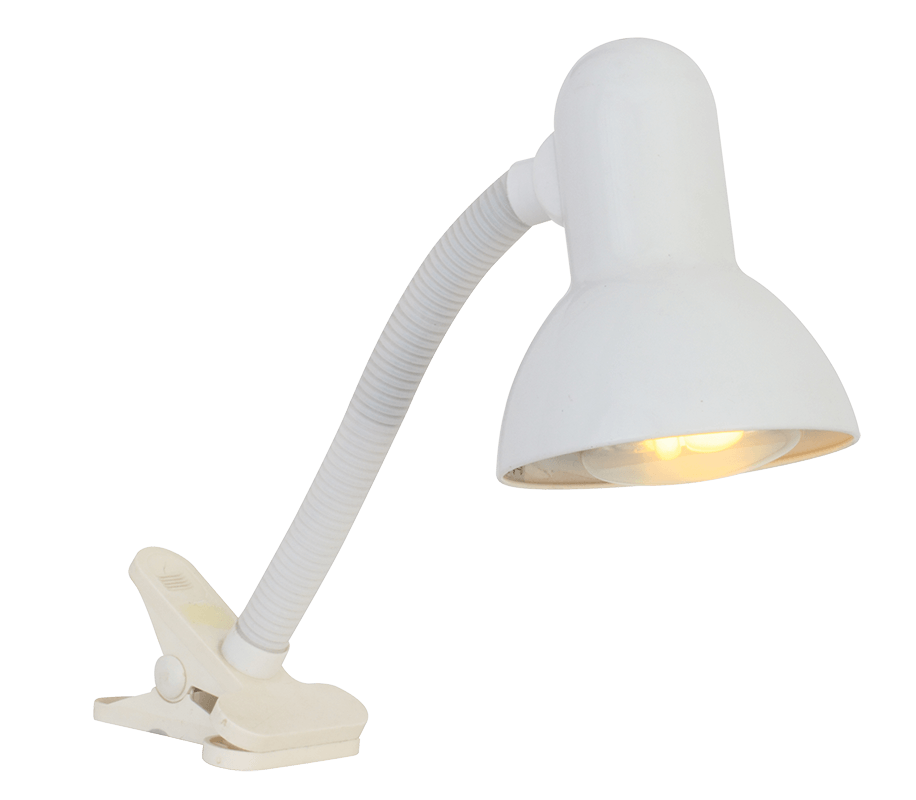 White Student Desk Lamp with Clamp for Flexible Use