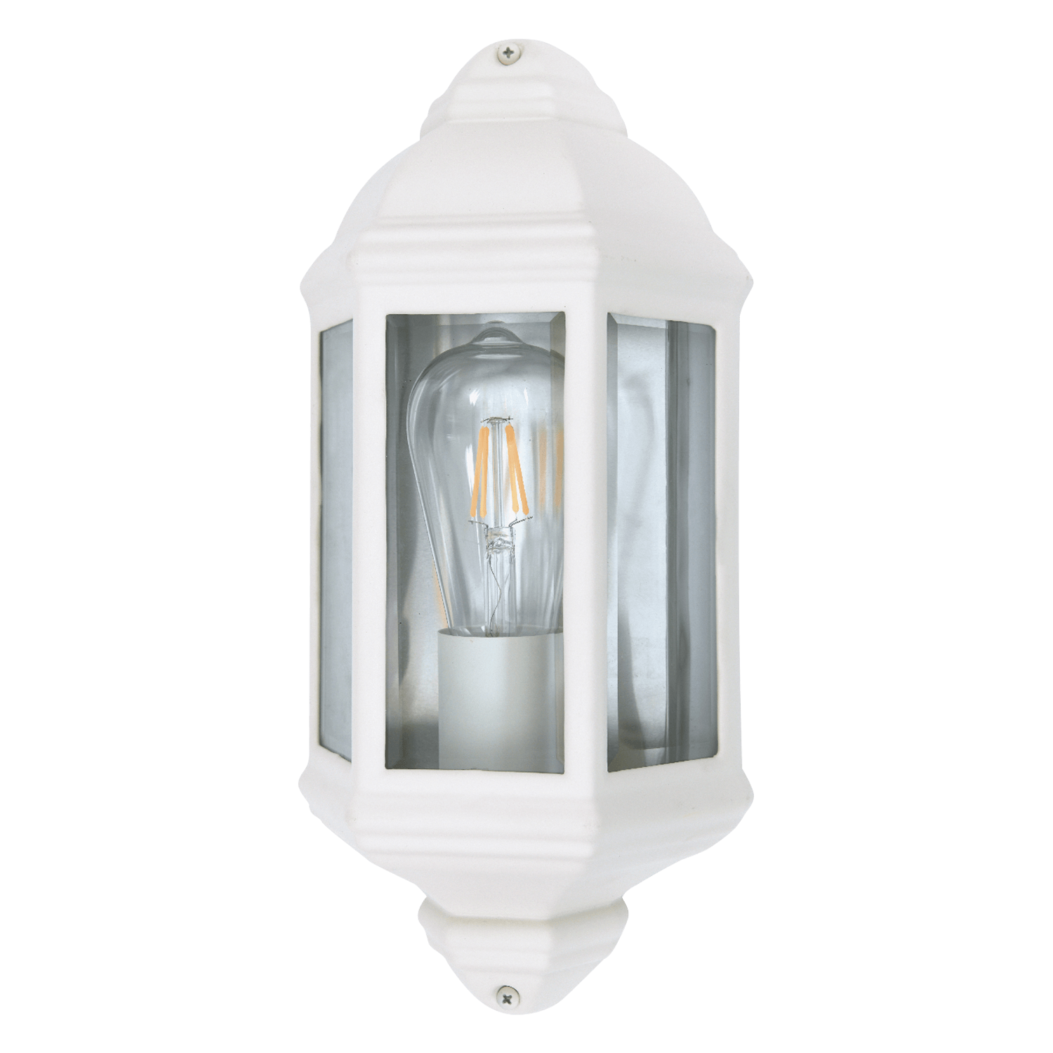 Dakar White Outdoor Wall Light Elegant Clear Glass Lantern Zebbies Dakar White Outdoor Wall Light Elegant Clear Glass Lantern Zebbies