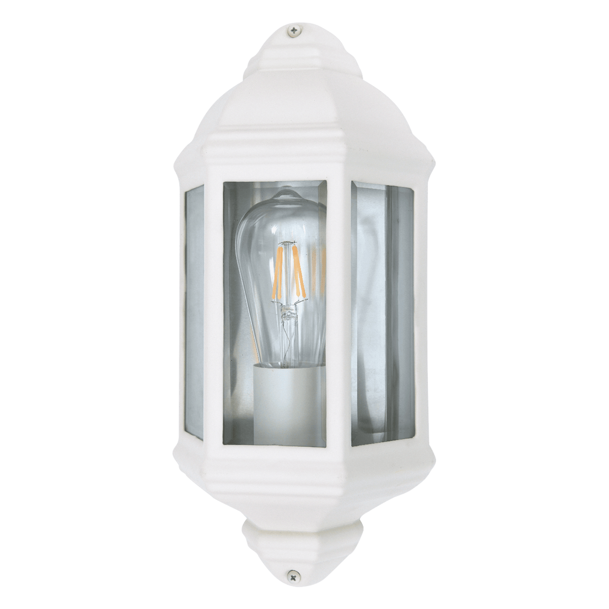 Dakar White Outdoor Wall Light with Clear Glass - exterior