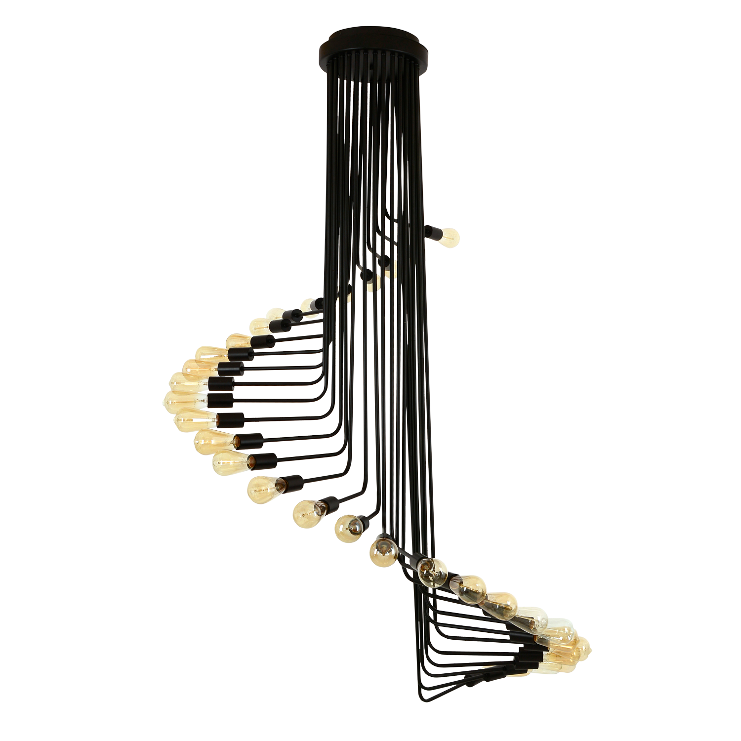 Pivot 32 Light Black Pendant Light for double volume spaces